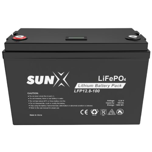 12v 100ah 1.280kwhLifepo4 SunX Lithium Ion Battery SX-12100 – SunX